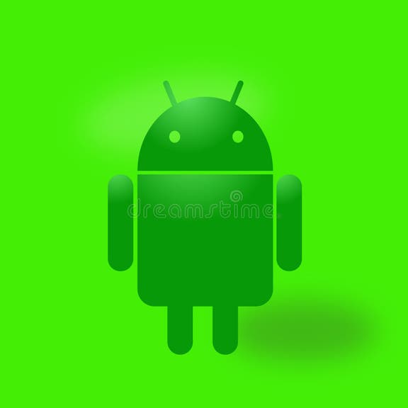 Android Illustration Green Background Cute Android Editorial Photo ...