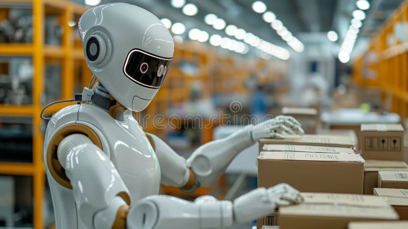 Humanoid Robot, Assisting Workers Stock Image - Image of innovation ...