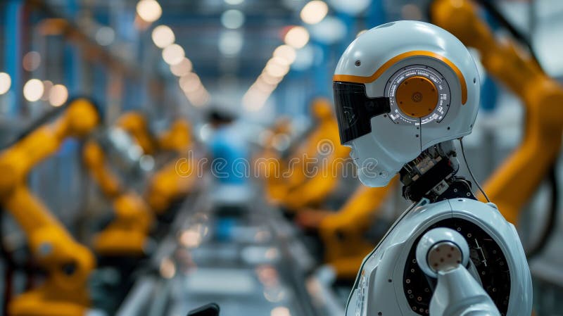 Humanoid Robot, Assisting Workers Stock Image - Image of innovation ...