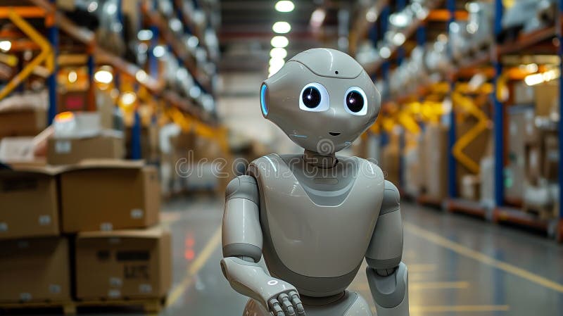 Humanoid Robot, Assisting Workers Stock Image - Image of innovation ...