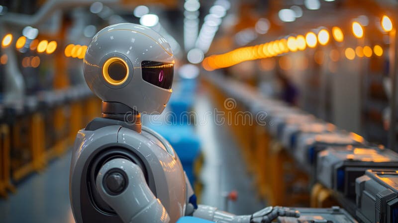 Humanoid Robot, Assisting Workers Stock Image - Image of machine ...