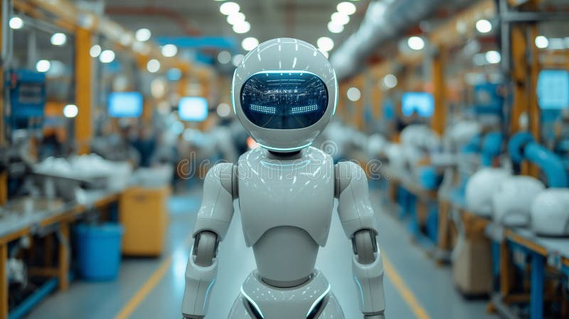 Humanoid Robot, Assisting Workers Stock Photo - Image of consultant ...