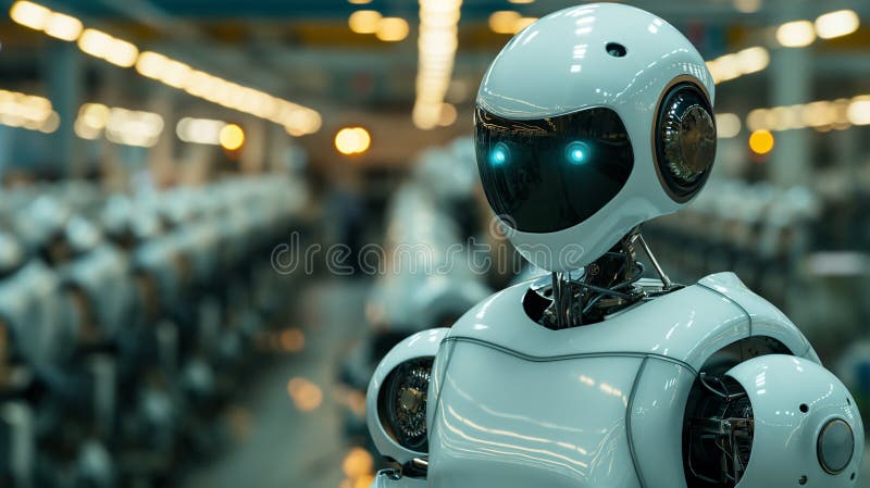 Humanoid Robot, Assisting Workers Stock Image - Image of innovation ...