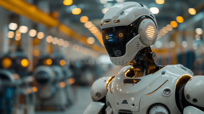 Humanoid Robot, Assisting Workers Stock Image - Image of futuristic ...