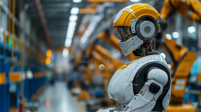 Humanoid Robot, Assisting Workers Stock Image - Image of artificial ...