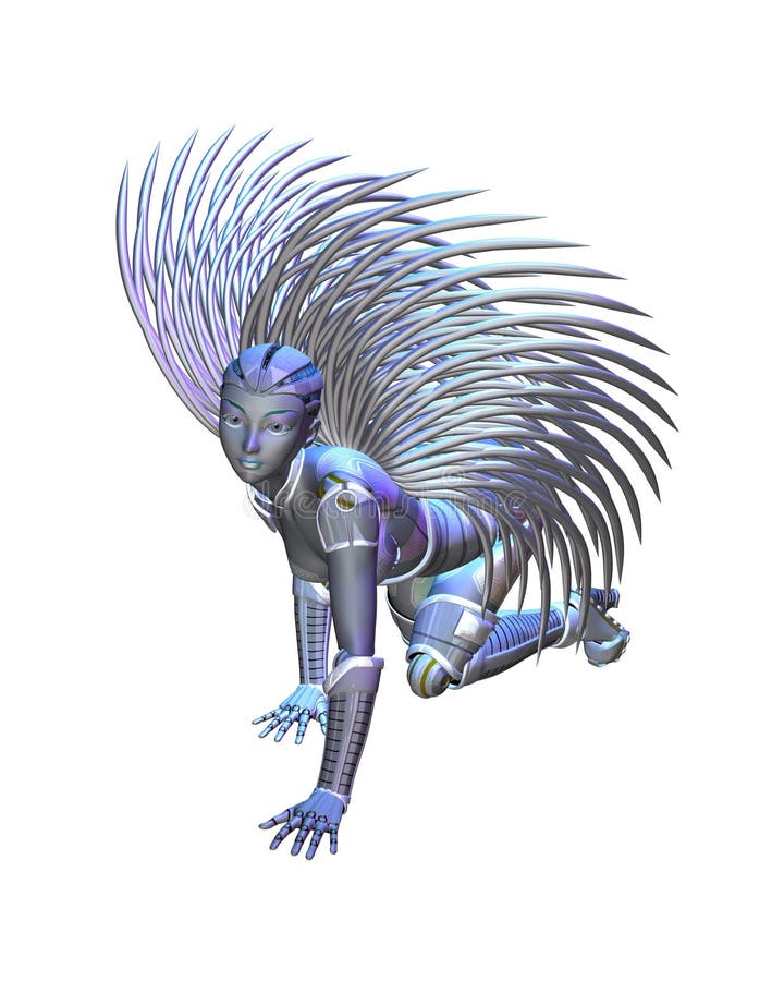 Female Android stock illustration. Illustration of reflection - 16224343