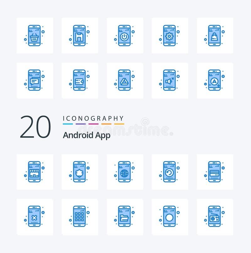 20 Android App Blue Color Icon Pack Like Card Restart Application Phone ...