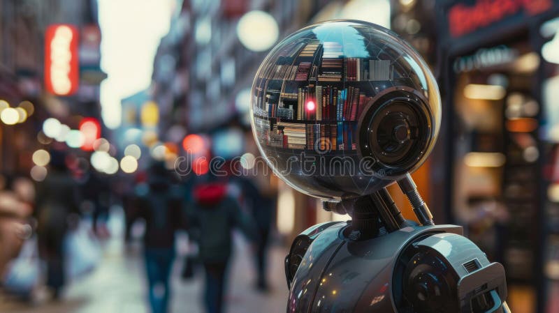 AI Generated Android Robot in Neon Light Stock Illustration ...