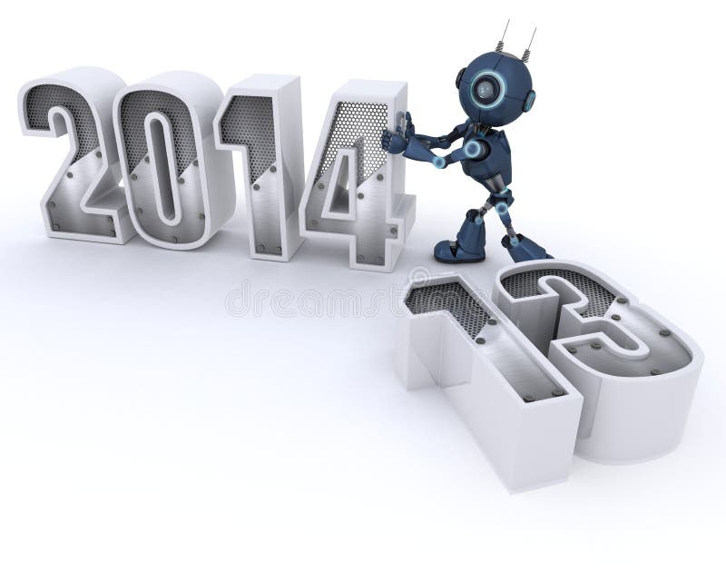 Android Bringing in the New Year Stock Illustration - Illustration of ...