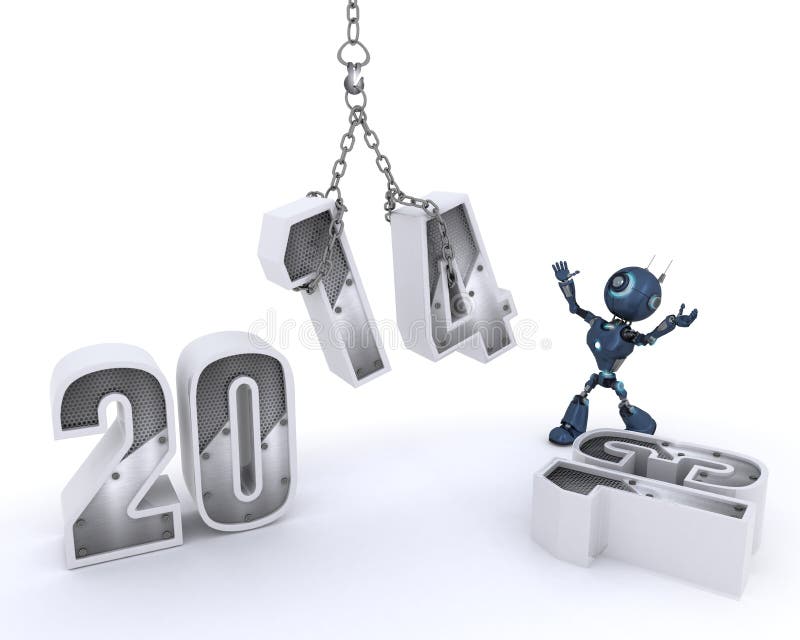 Android Bringing in the New Year Stock Illustration - Illustration of ...