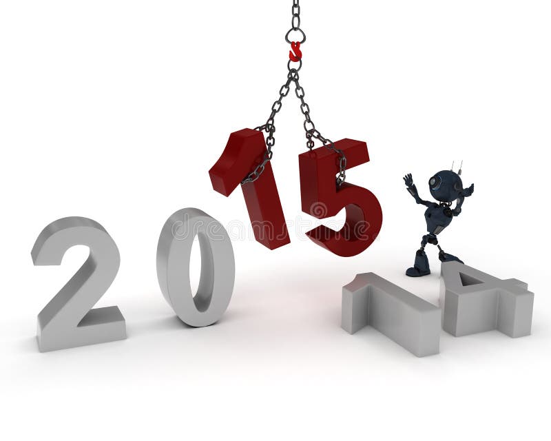 Android Bringing in the New Year Stock Illustration - Illustration of ...