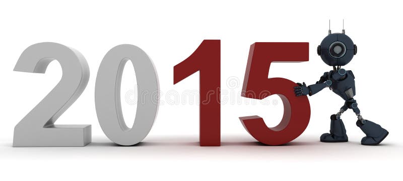 Android Bringing in the New Year Stock Illustration - Illustration of ...