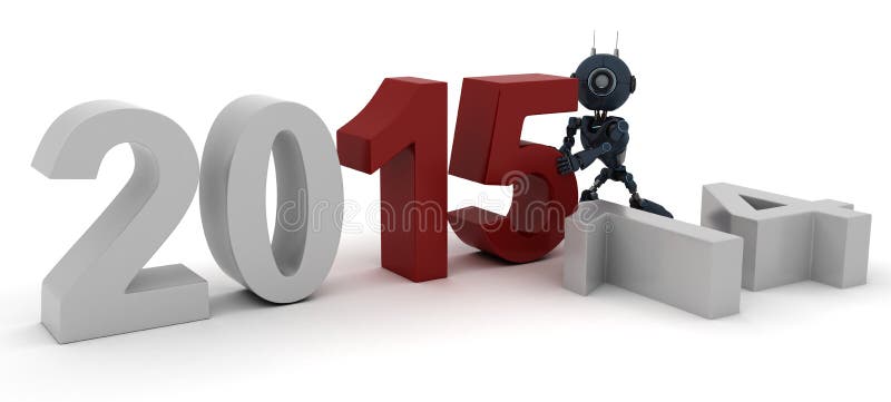 Android Bringing in the New Year Stock Illustration - Illustration of ...