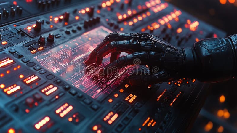 An Android Composing Electronic Music Tracks in a Futuristic Studio ...