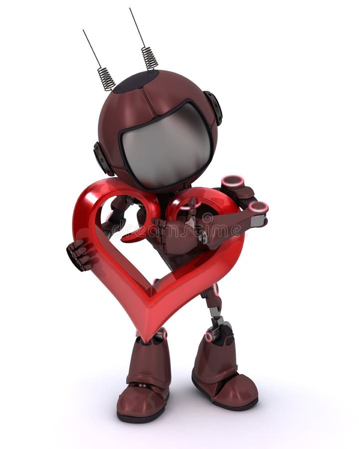 Robot con el corazón stock de ilustración. Ilustración de moderno ...