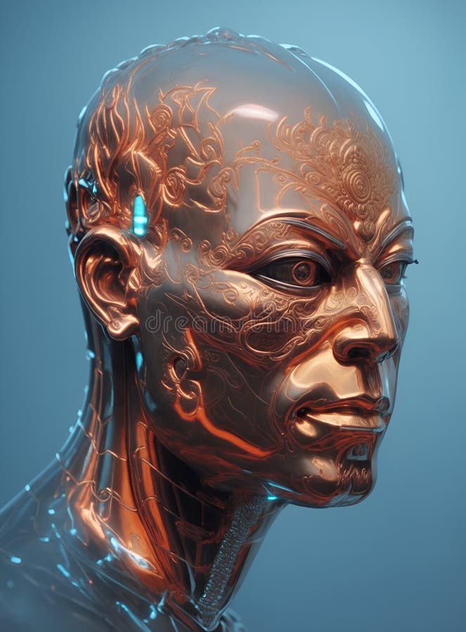 Android Copper Robot Head. Background for Design Projects Stock ...