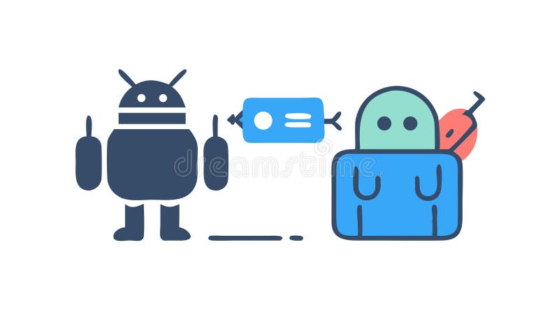 Android Data Exchange, AI Communication Flow, Vector Design Generative ...