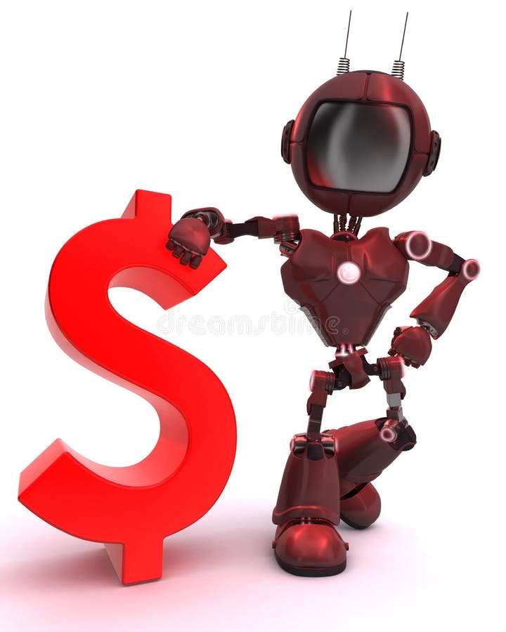 Android with dollar sign stock illustration. Illustration of robot ...