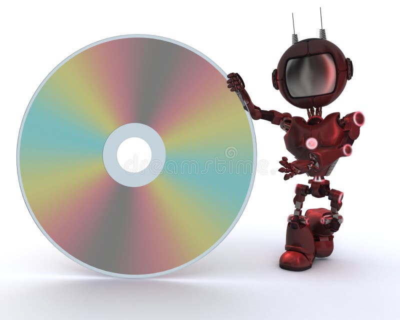 Android with DVD Disc stock illustration. Illustration of render - 34151972