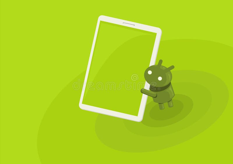 Android eat Tablet stock vector. Illustration of green - 38617713