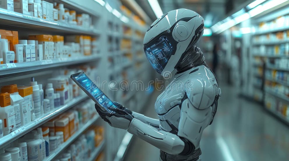 An Android Explores a High-tech Pharmacy while Scanning Medication ...