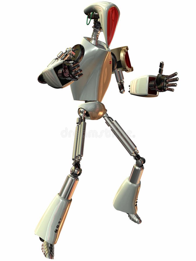 Android-Fighting Stance stock illustration. Illustration of electronic ...