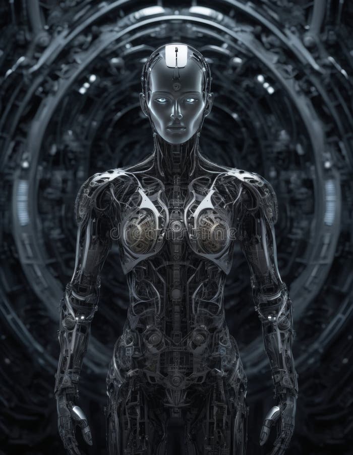 Android Figure in Tech Halo Stock Image - Image of elegant, intelligent ...