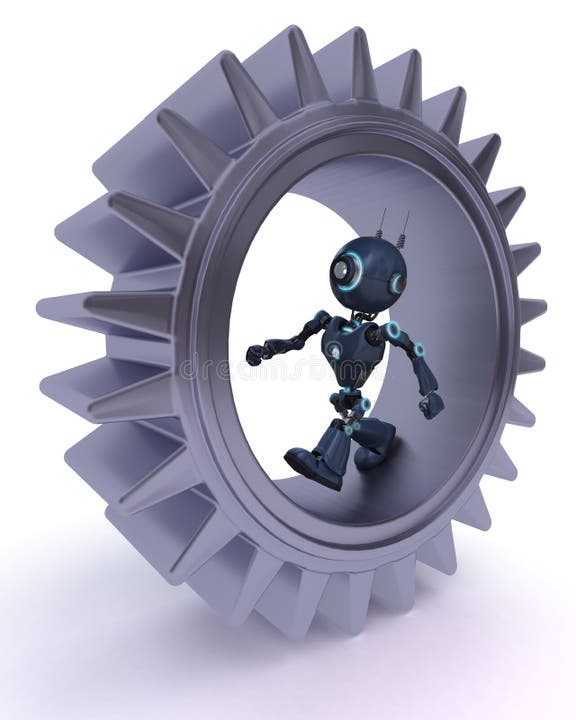 Android and gears concept stock illustration. Illustration of android ...