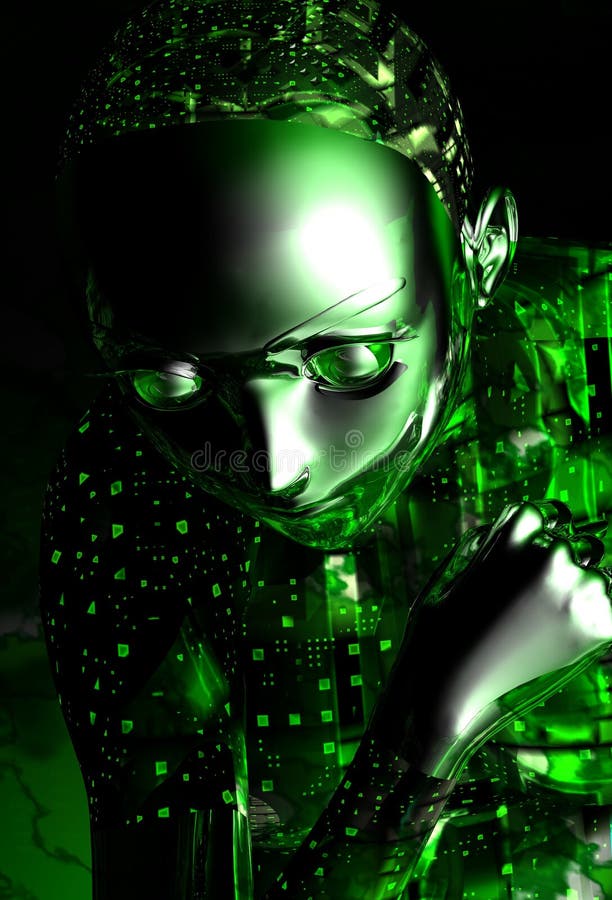 Android girl stock illustration. Illustration of technology - 1457817