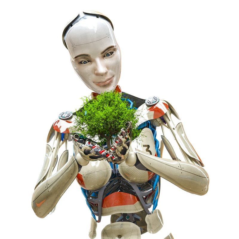 Android Girl Dancing Hip Hop in White Background Cool View Stock ...