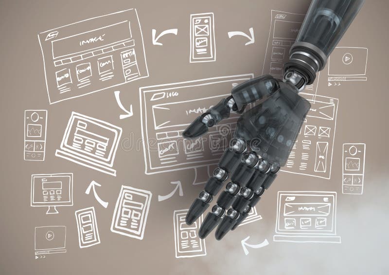 Android Hand Open and Image Computer Drawings Graphics Stock ...