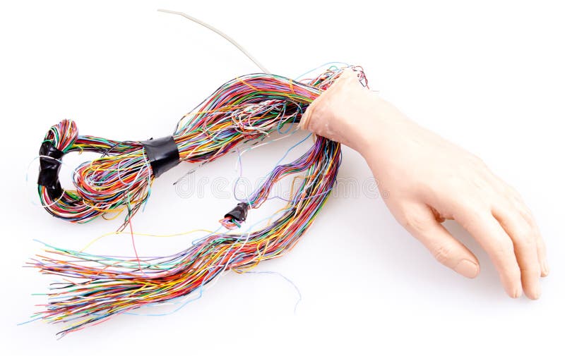 Android Hand with Wires Sticking Out, Isolated Stock Photo - Image of ...