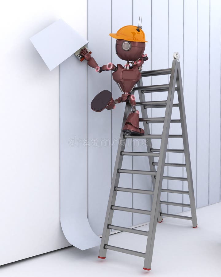 Hanging up wallpaper stock illustration. Illustration of home - 4434026