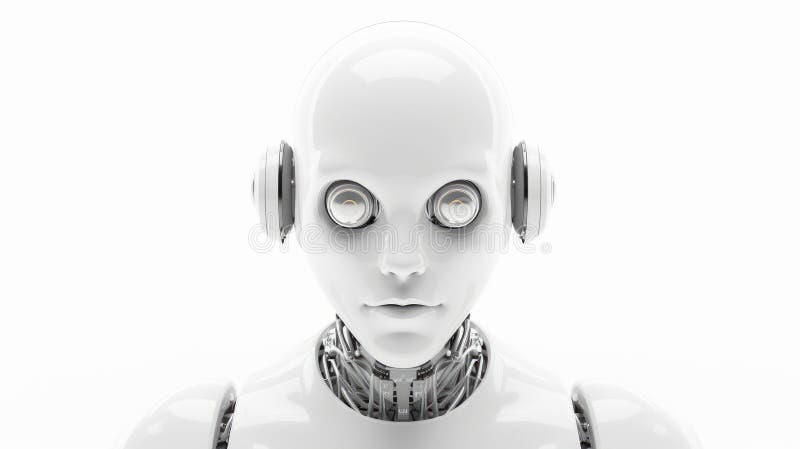 Android Head Close Up with Humanoid Features. Futuristic Robot Face ... Android Head Close Up with Humanoid Features. Futuristic Robot Face ...