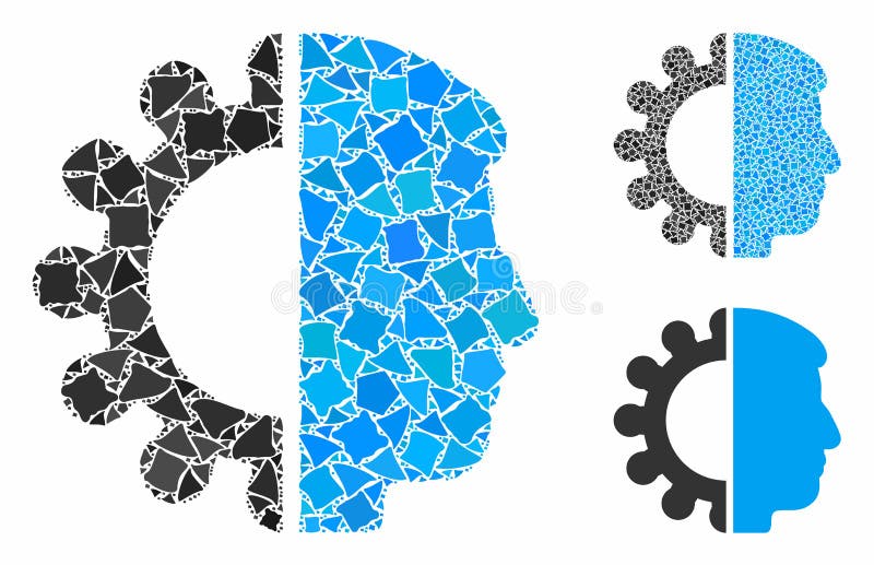 Android Head Composition Icon of Bumpy Items Stock Illustration ...