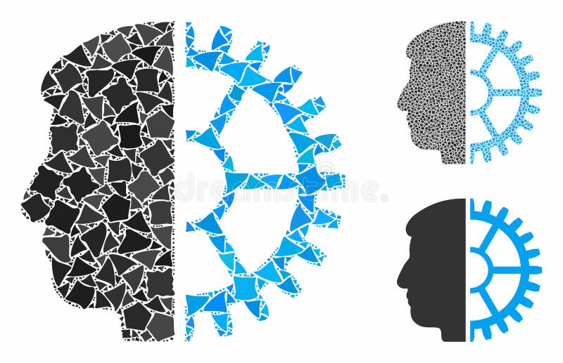 Android Head Composition Icon of Joggly Items Stock Vector ...