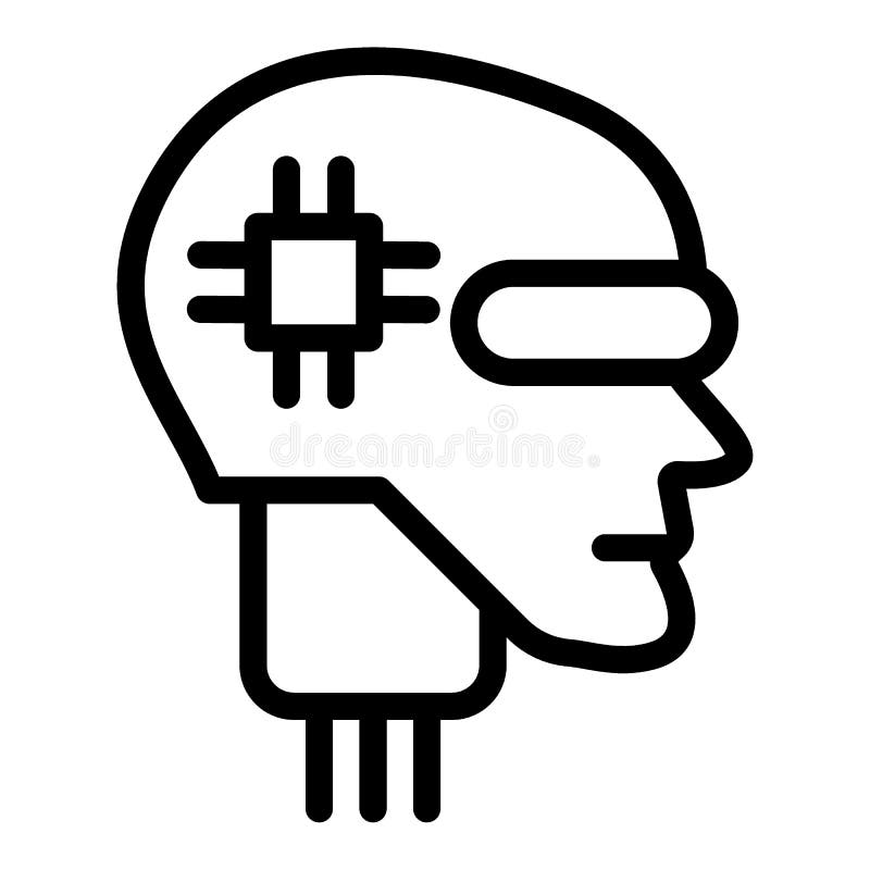 Android Head Line Icon. Artificial Intelligence Vector Illustration ...