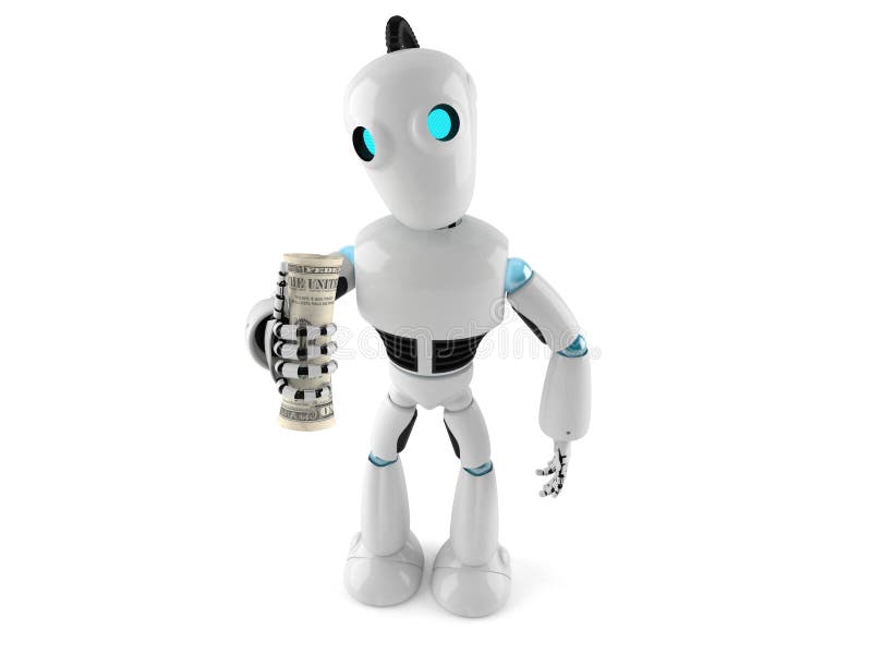 Android Holding a Lightbulb Stock Illustration - Illustration of ...