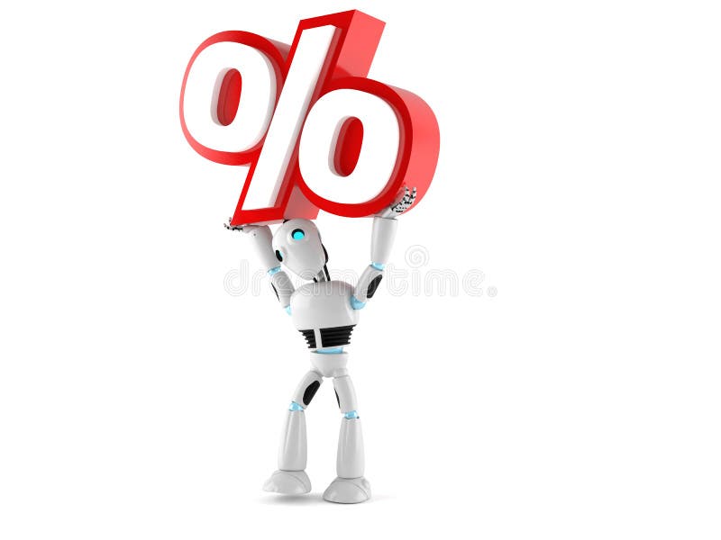 Android Holding Percent Symbol Stock Illustration - Illustration of ...
