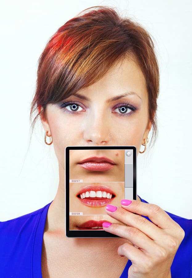 Android Holds Digital Device Stock Image - Image of gaze, future: 26935087
