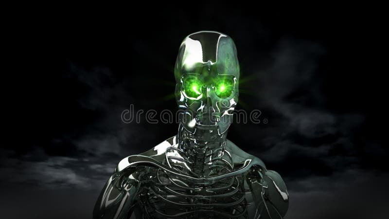 Android Human Cyborg with Green Eyes Stock Footage - Video of film ...