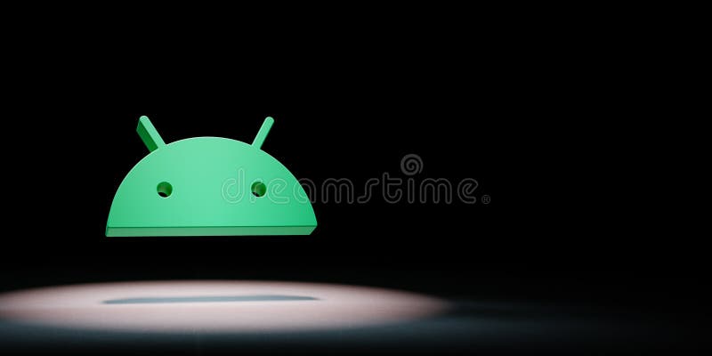 Android Logo Spotlighted on Black Background Editorial Photography ...