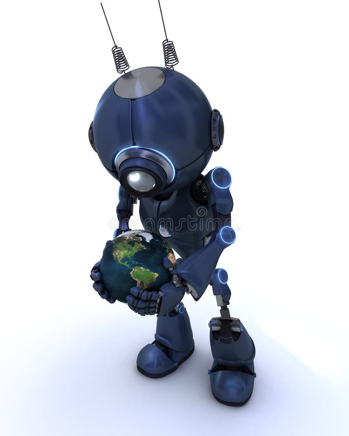 Android mit Kugel stock abbildung. Illustration von ökologie - 32838979