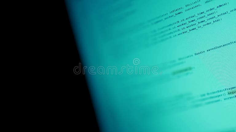 Android Mobile Development. Application Source Code on Notebook Green Screen Background ...