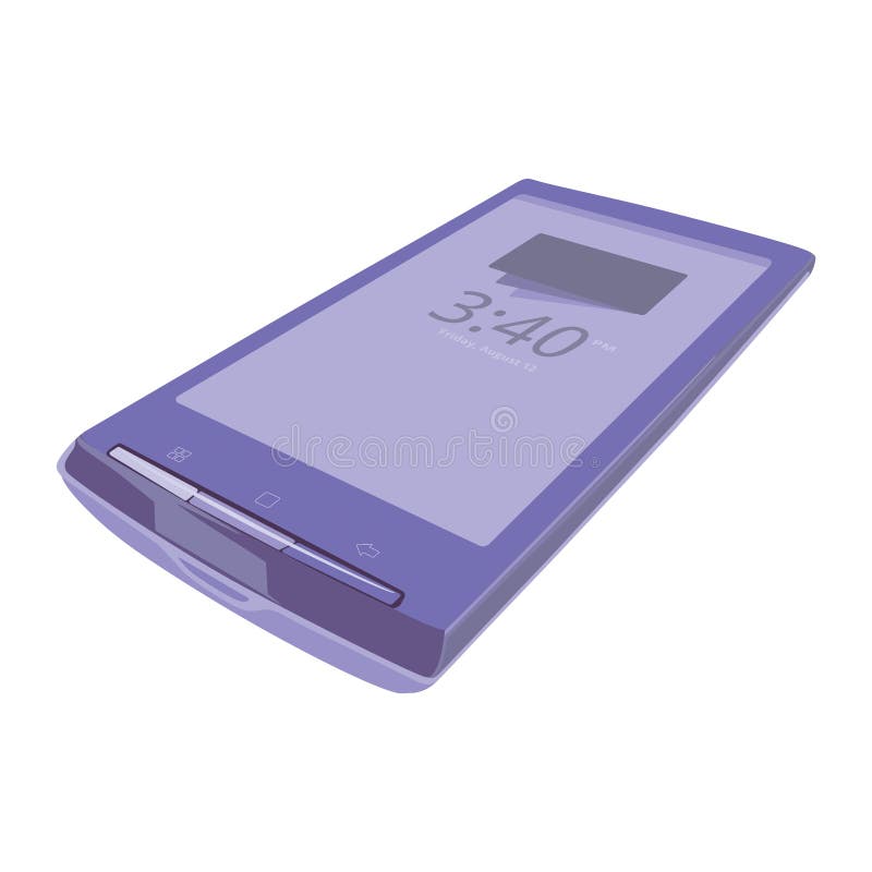 Android Mobile Phone in Flat Style on an Isolated White Background ...