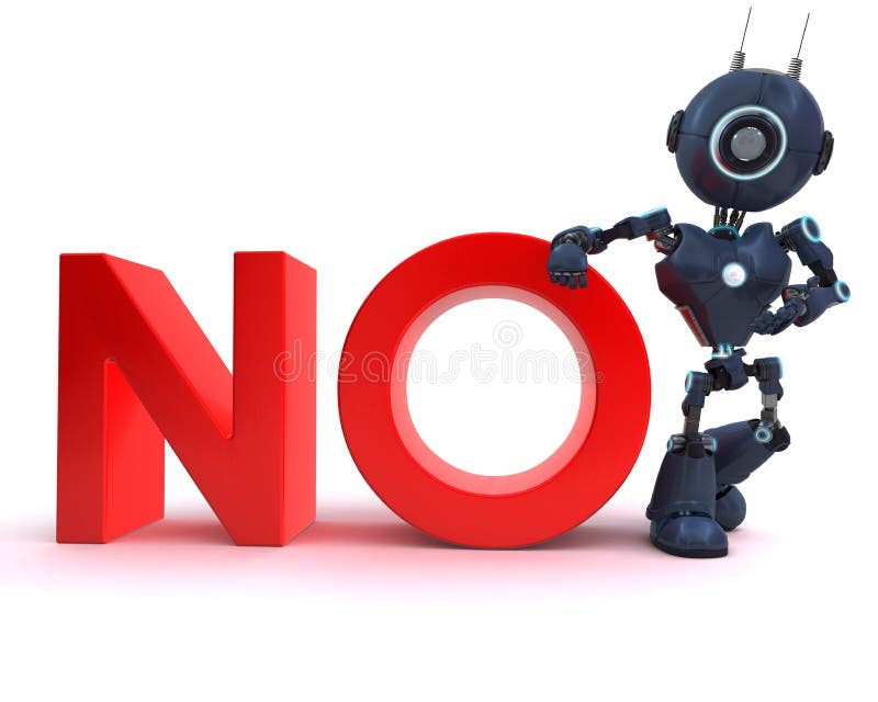 Android with no sign stock illustration. Illustration of negative ...