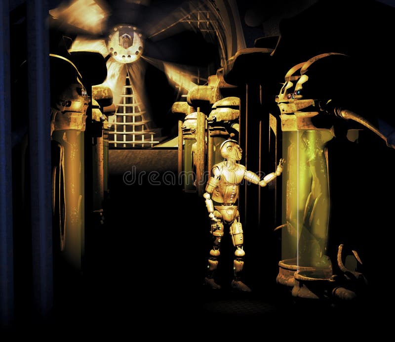 Android cloning humans stock illustration. Illustration of creature ...