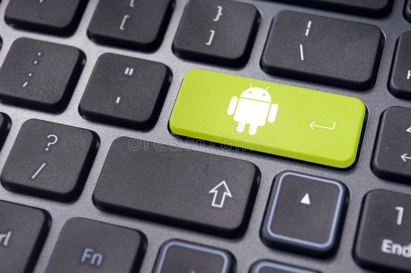 Android Operating System Logo on Keyboard Enter Key Editorial ...