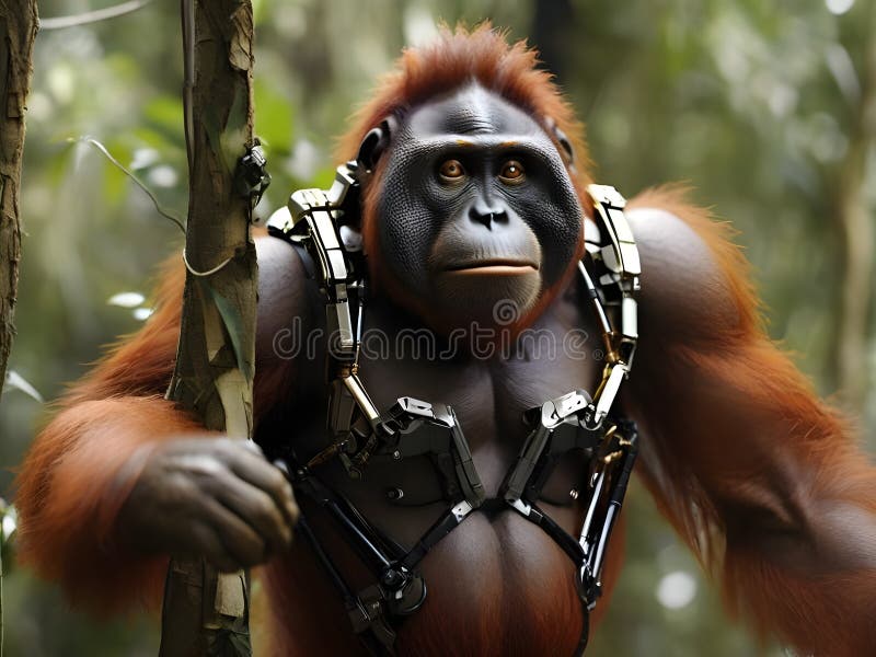 Android Orangutan Robotic stock illustration. Illustration of ...