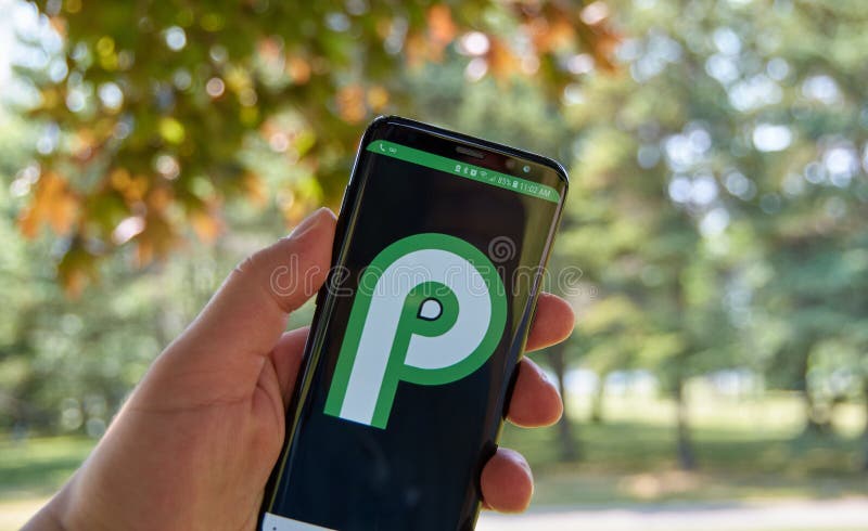 Android P Opperating System Logo on a Screen Editorial Photo - Image of ...